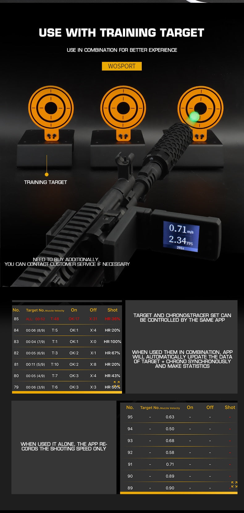 Tactical Airsoft 3in1 Bluetooth Chronograph / Tracer / Round Counter