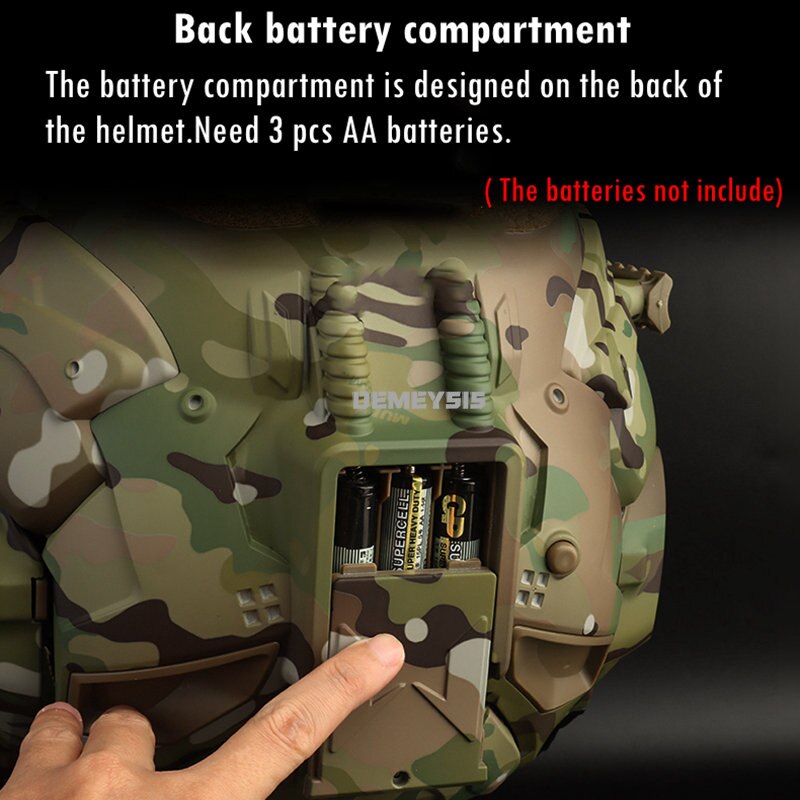 Military Airsoft Full Head Protection Helmet with Built-in Headset & F