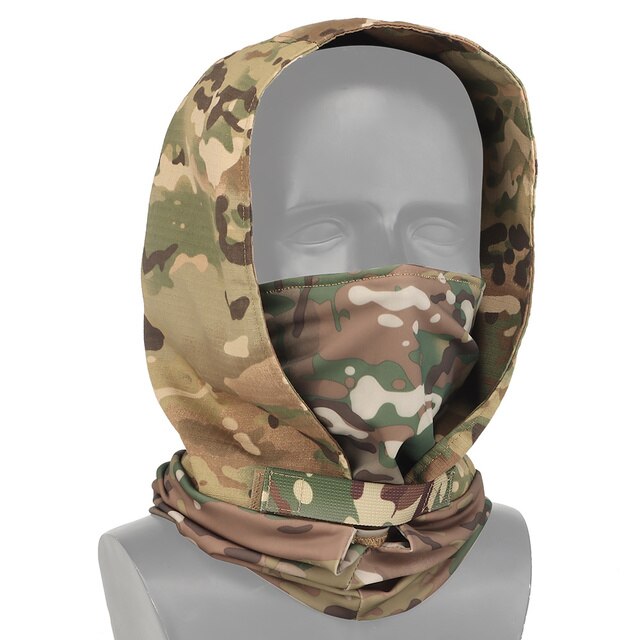 Tactical Airsoft Balaclava Face Mask 2 in 1 Concealment Veil
